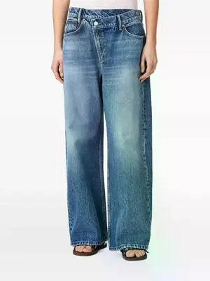 ALLSAINTS Crossover-waist Wide-leg Jeans - Blue
