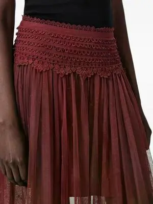 ALLSAINTS Lace-trim Mesh Midi Skirt