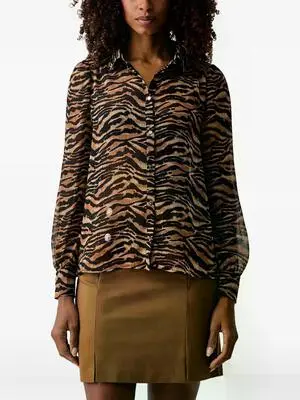 MORGAN Tiger-print Button-down Shirt