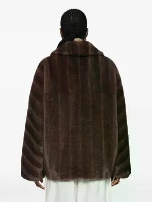 SWORD 6644 Double-breasted Faux-fur Coat