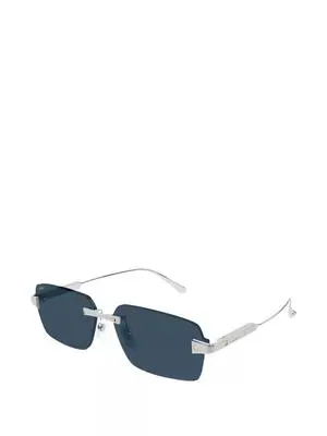 Cartier Santos De Rectangle-frame Sunglasses - Silver