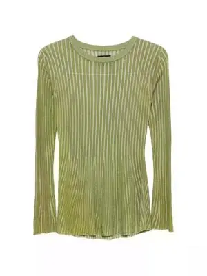 ROSANNA OCAMPO Lola Ribbed-knit Long-sleeve Sweater - Green