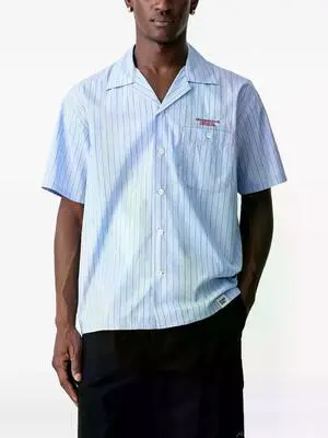 NEIGHBORHOOD Vertical-stripe Logo-embroidered Shirt