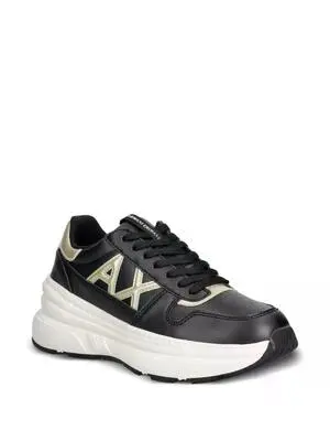 Armani Exchange Logo-patch Chunky-sole Sneakers - Black