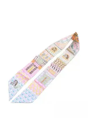 Hermès 2010s Super Silk Quest Ribbon Scarf - Neutrals