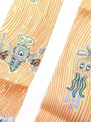 Hermès 2010s Super Silk Quest Ribbon Scarf