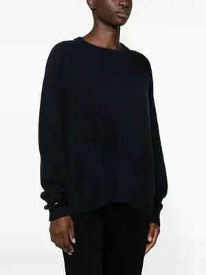 Soft Goat Ribbed-trim Raglan-sleeve Sweater