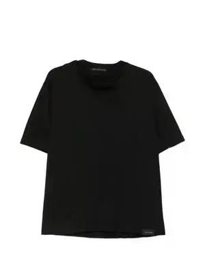 LOW BRAND Ribbed-trim T-shirt - Black