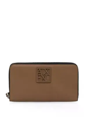 Armani Exchange Logo-patch Wristlet Wallet - Brown