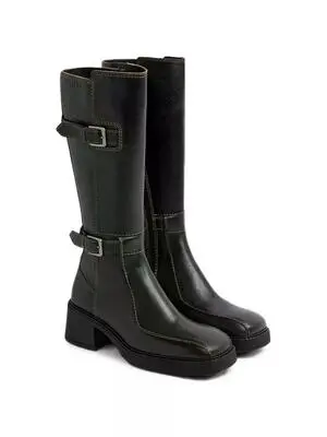 MIISTA Jarmila Buckle-detail Topstitched Boots