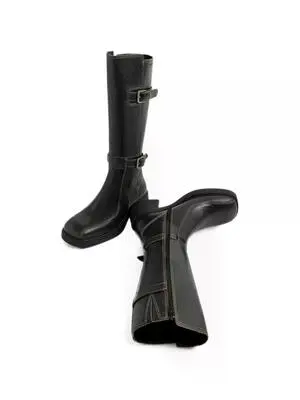 MIISTA Jarmila Buckle-detail Topstitched Boots
