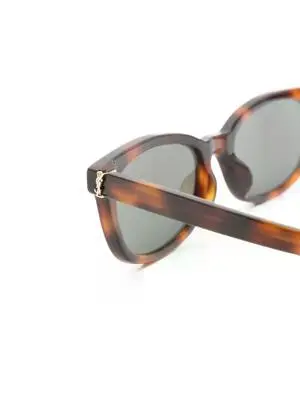 Saint Laurent Tortoiseshell-effect Rectangle-frame Sunglasses