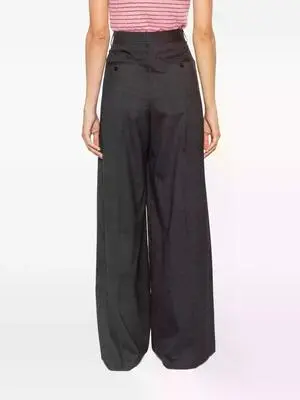 MSGM Pleated Wide-leg Trousers - Grey