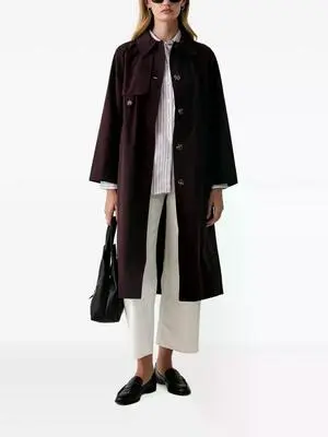 Barbour Antonella Belted Storm-flap Trenchcoat - Purple