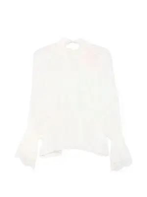 PHILIA LOFT Lace-trimmed Pleated Top