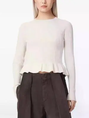ALLSAINTS Ruffled Ribbed-knit Sweater