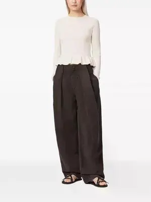 ALLSAINTS Ruffled Ribbed-knit Sweater