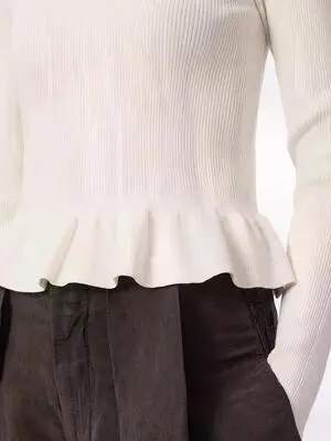 ALLSAINTS Ruffled Ribbed-knit Sweater