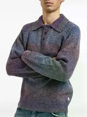 LES DEUX Knitted Raglan-sleeve Polo Shirt