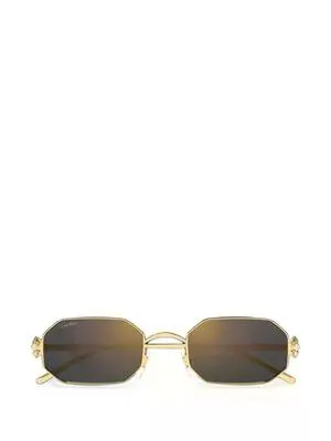 Cartier Geometric-frame Stud-embellished Sunglasses - Gold