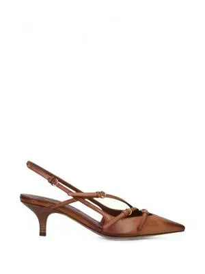 Miu Miu Buckled Slingback Pumps - Brown