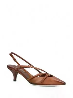 Miu Miu Buckled Slingback Pumps - Brown