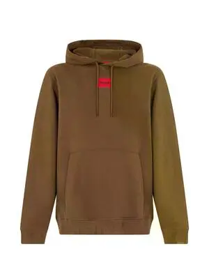 BOSS Logo-patch Drawstring Hoodie - Brown