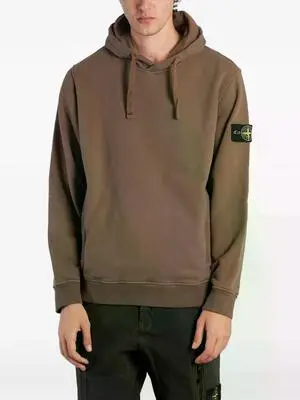 Stone Island 6100048 Brushed Organic Cotton Fleece Sweatshirt - Brown