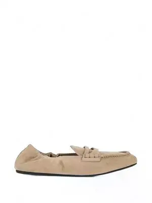 Miu Miu Ruched-detail Loafers - Neutrals