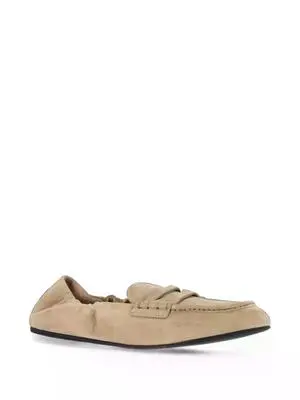 Miu Miu Ruched-detail Loafers - Neutrals