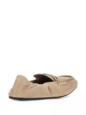 Miu Miu Ruched-detail Loafers - Neutrals