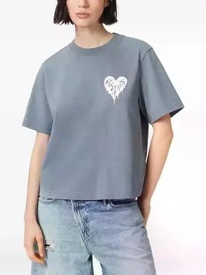 ALLSAINTS Lisa Trip Heart-print T-shirt - Blue