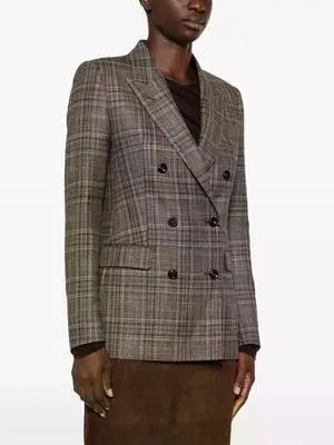 Tagliatore Double-breasted Prince Of Wales Check Blazer - Brown