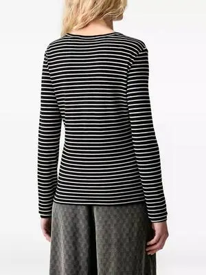 Munthe Vuzza Striped Logo-embroidered T-shirt