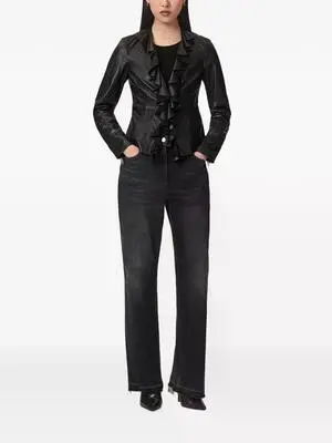 ALLSAINTS Luana Ruffled Leather Jacket