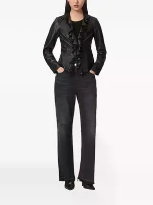 ALLSAINTS Luana Ruffled Leather Jacket