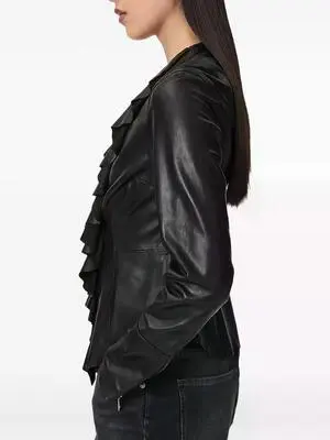 ALLSAINTS Luana Ruffled Leather Jacket
