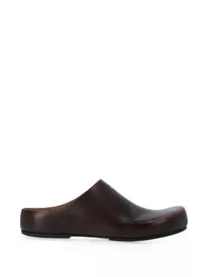 Miu Miu Leather Mules - Brown