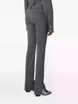 Sportmax Pinstripe Split-hem Trousers - Grey