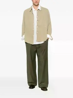 THESTROY Distressed Wide-leg Trousers - Green