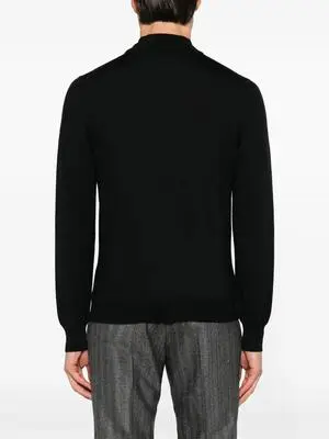 Tagliatore High-neck Virgin Wool Sweater - Black