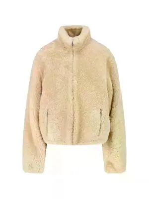 Miu Miu Shearling Blouson Jacket - Neutrals