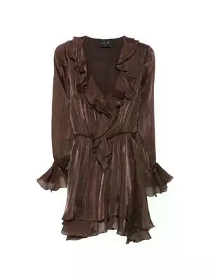 PHILIA LOFT Ruffled Tiered Mini Dress - Brown