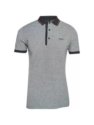 BOSS Logo-embroidered Polo Shirt - Grey