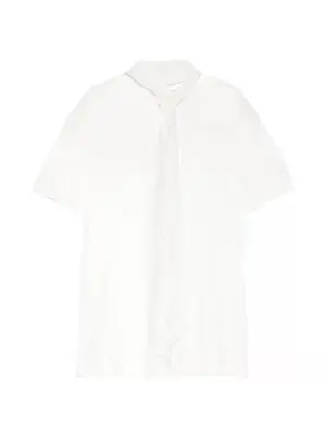 YEAREAST Tie-neck Short-sleeve T-shirt - White