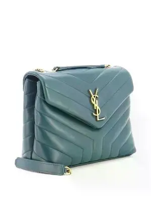 Saint Laurent Loulou Matelasse Chevron Leather Small Shoulder Bag - Blue