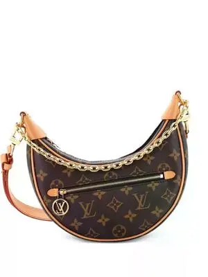 LOUIS VUITTON Loop Handbag Monogram Canvas Hobo Bag - Brown