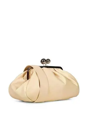 Max Mara Pasticcino Gathered Leather Clutch Bag