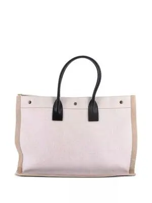 Saint Laurent Rive Gauche Shopper Canvas Large Tote Bag