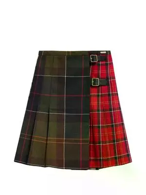 Barbour Gillian Tartan Pleated Mini Skirt - Red